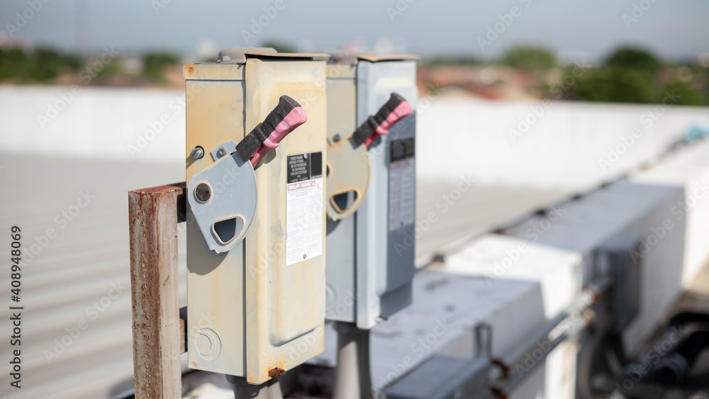 electrical safety switch box on isolate background.main electrical ...