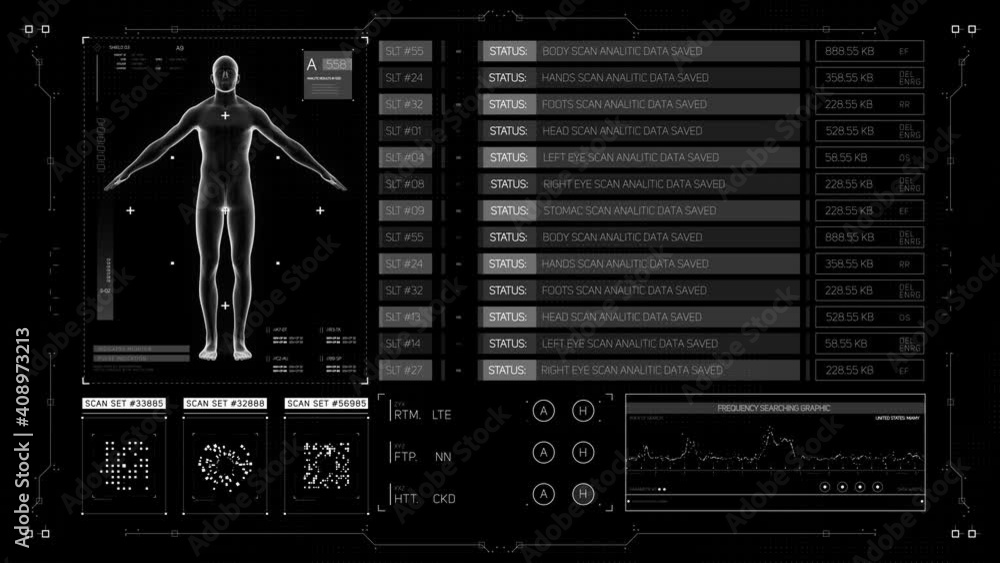 Futuristic Medical HUD Interface, virtual graphic touch UI with the ...