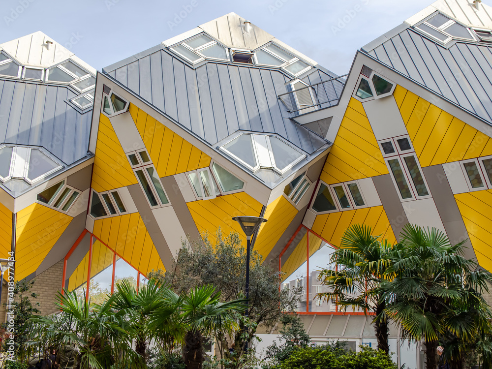 ROTTERDAM, NETHERLANDS - 27 October, 2019 : Cube houses or ...