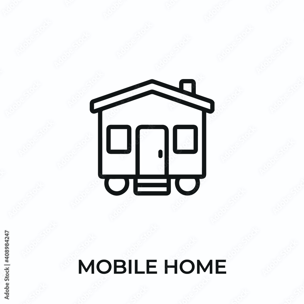 mobile home icon vector. mobile home and camper icon vector symbol ...