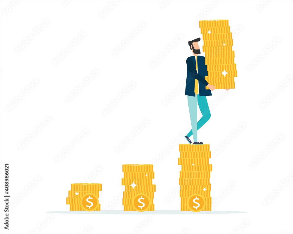 Compound interest effect, high return investment stock market or growth ...