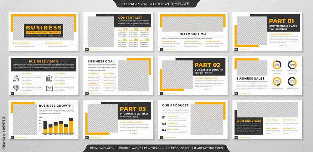 business presentation layout template design with clean concept and ...