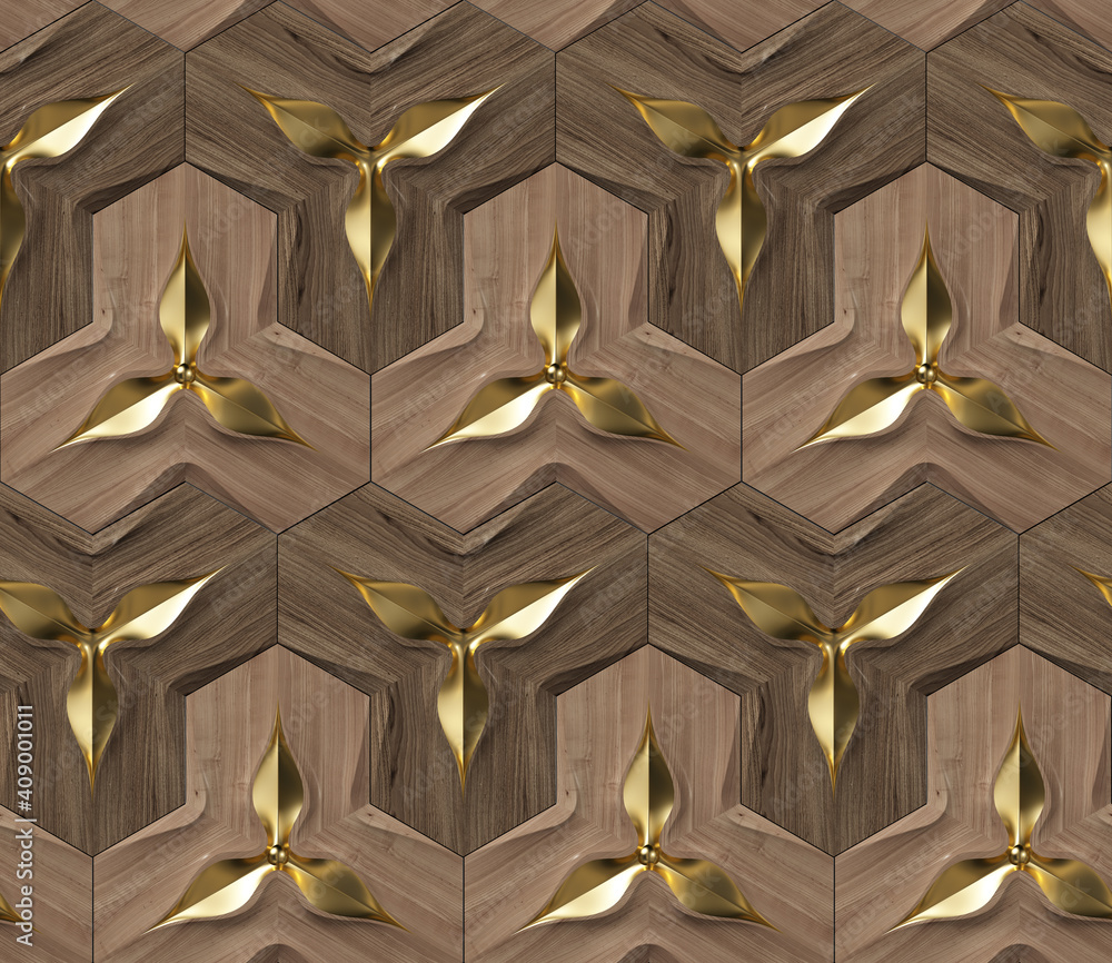Design of 3D panels for the wall. 3D Wallpaper in the form of geometric ...
