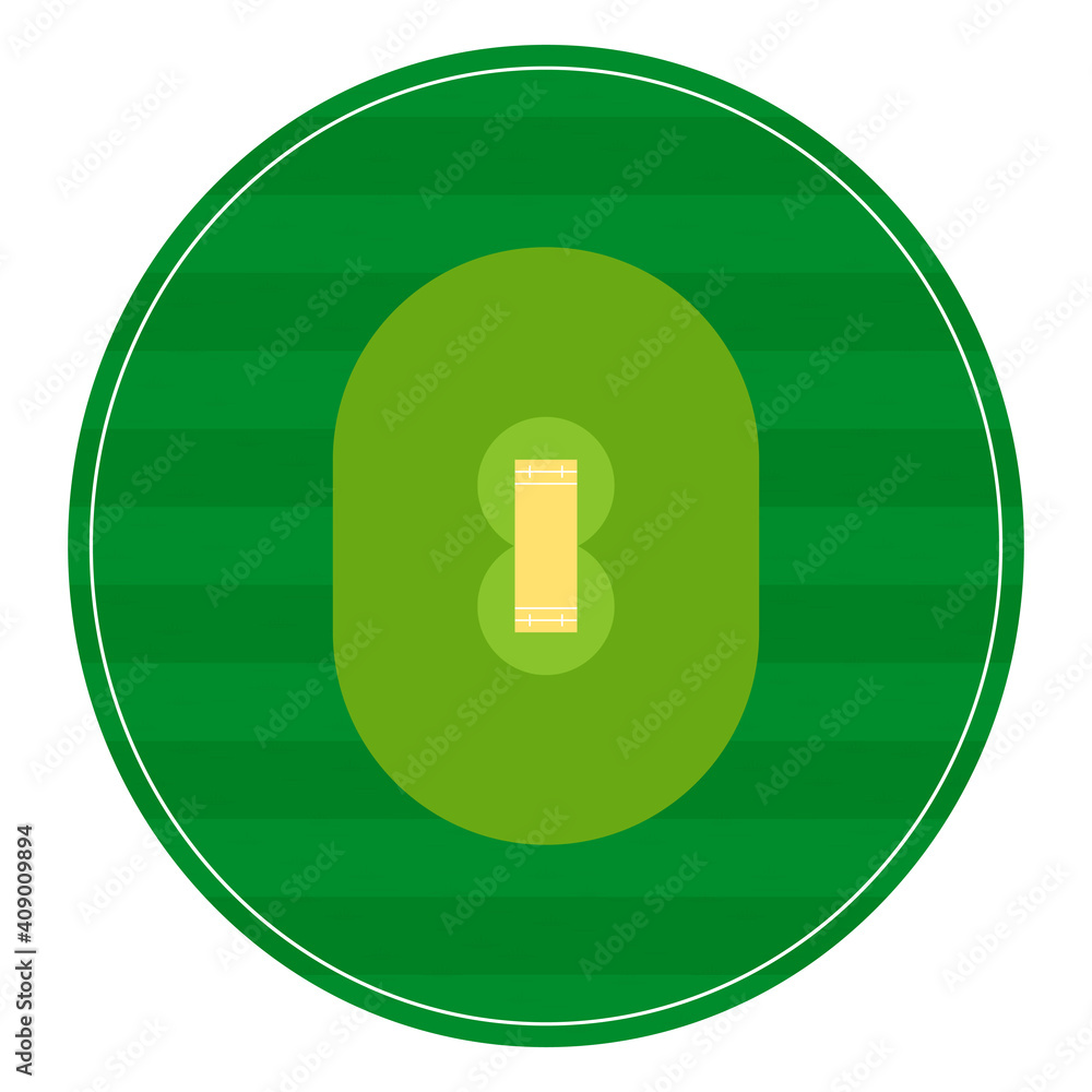 cricket field markings lines with grass, playground top view. Sports ...