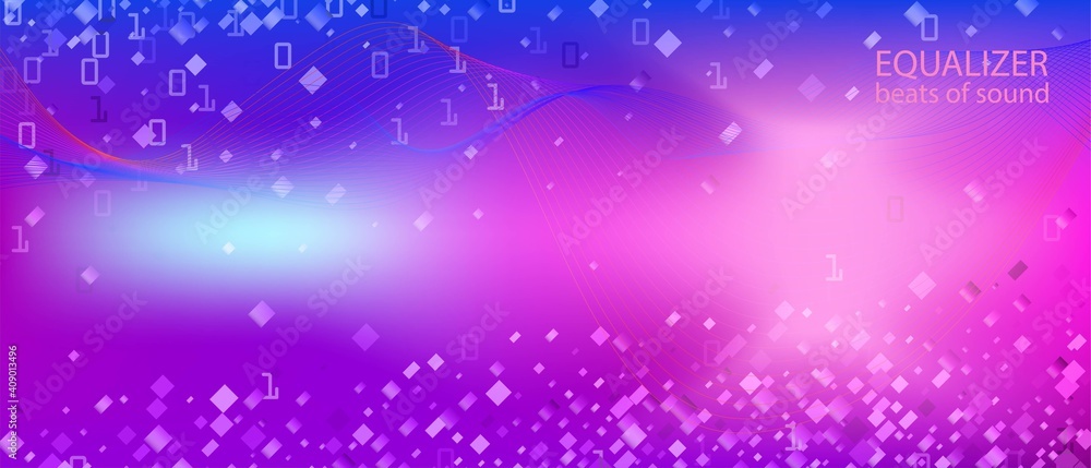 Lightning Tech Vector Wallpaper. Neon Tech Abstract Music Design. Cyber Equalizer Slide. Fractal ...