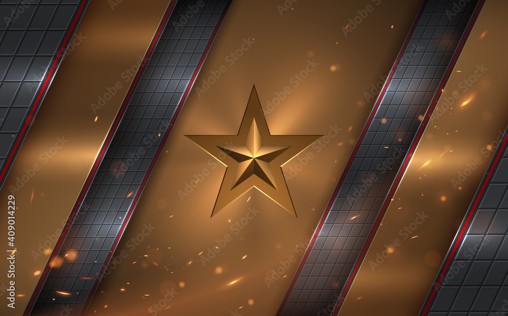 Gold star background with sparks effect Stock Vector | Adobe Stock