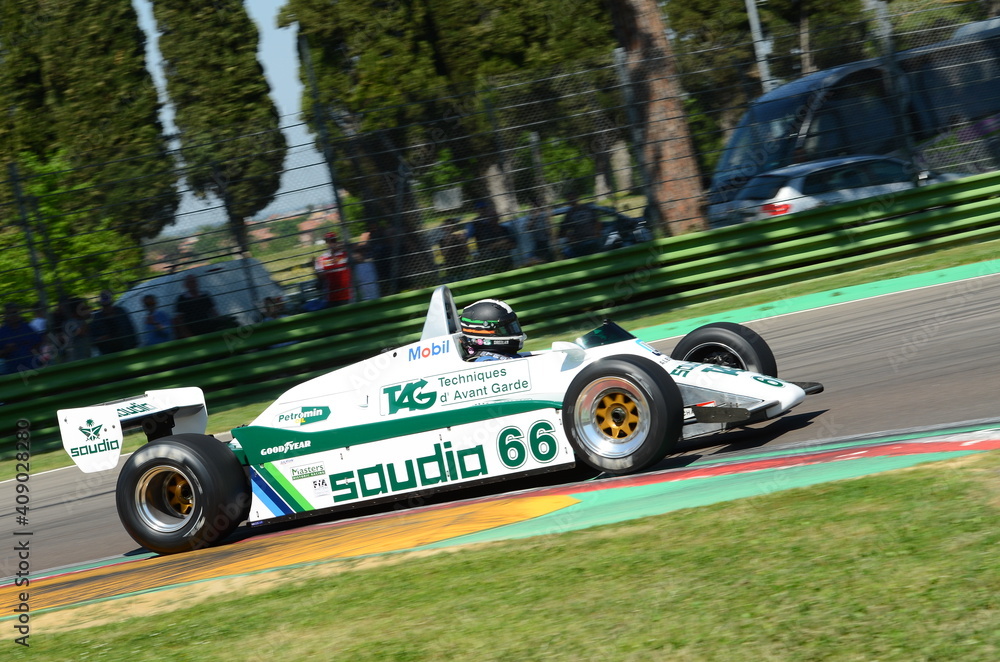 Imola, 21 April 2018: Unknown driver in action with historic 1982 F1 ...