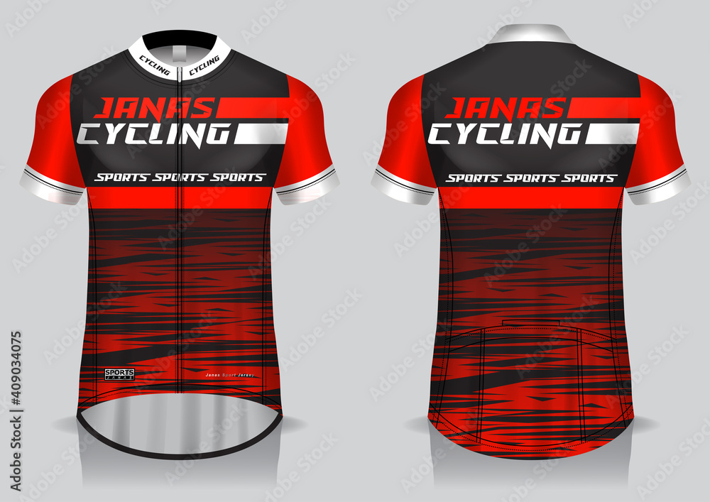 Jersey cycling template design uniform front and back view Stock Vector ...