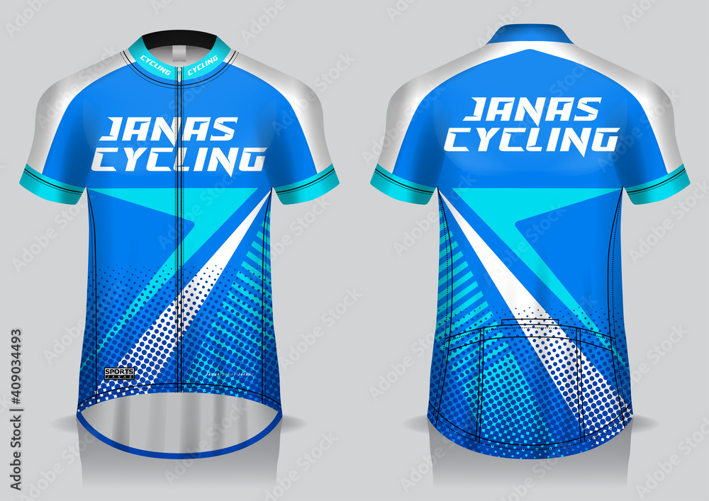 Jersey cycling template design uniform front and back view Stock Vector ...