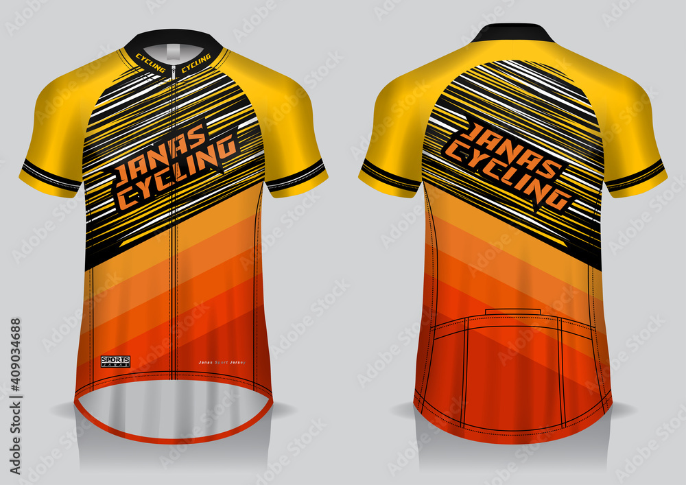 Jersey cycling template design uniform front and back view Stock Vector ...