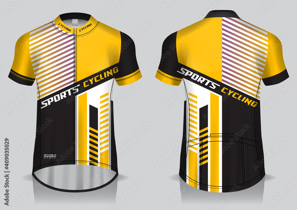 Jersey cycling template design uniform front and back view Stock Vector ...