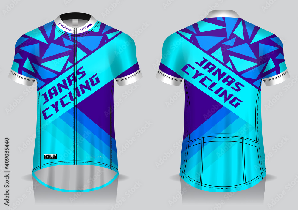 Jersey cycling template design uniform front and back view Stock Vector ...