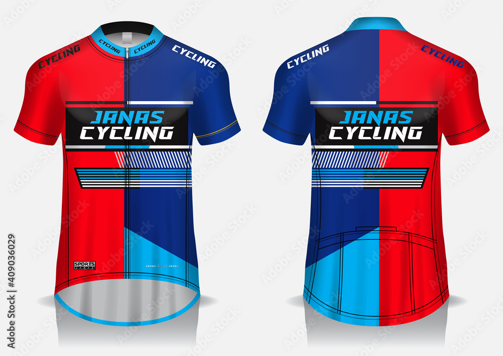 Jersey cycling template design uniform front and back view เวกเตอร์ ...