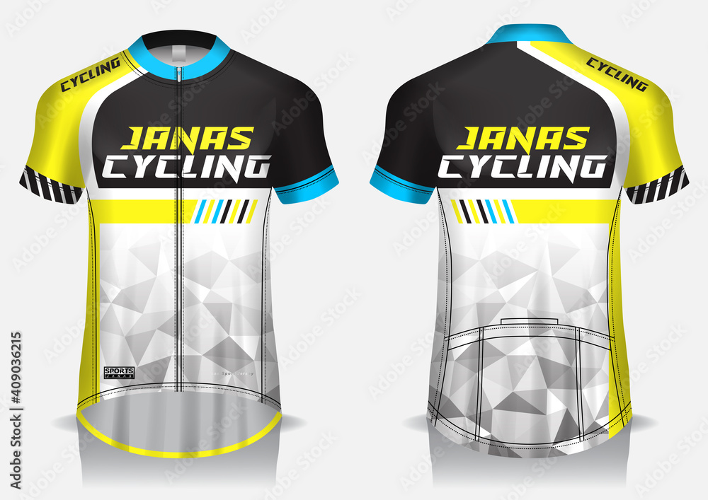 Jersey cycling template design uniform front and back view Stock Vector ...
