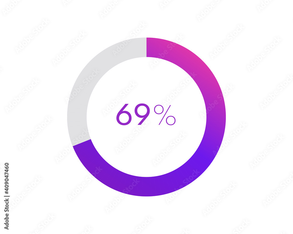 69 Percent Pie Chart Circle Diagram Business Illustration Percentage