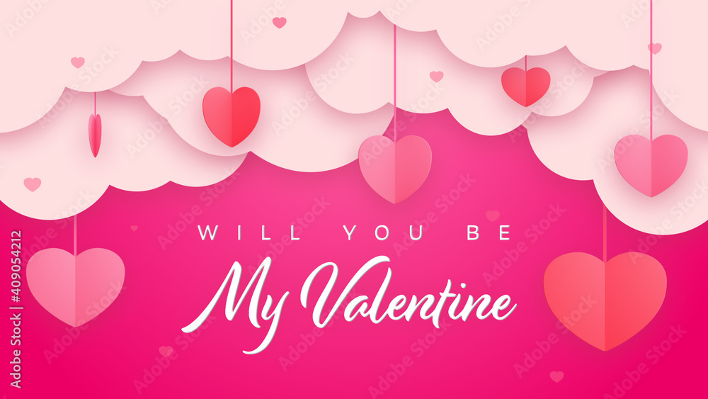 Will You Be My Valentine Titles Stock Template | Adobe Stock