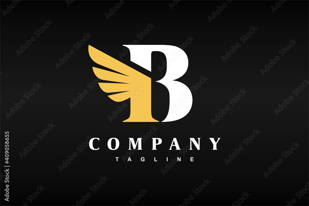 initials B wing logo Stock Vector | Adobe Stock