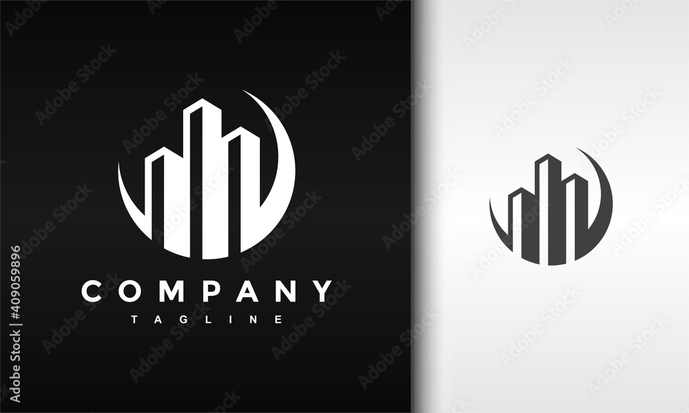 simple city building circle logo Stock Vector | Adobe Stock