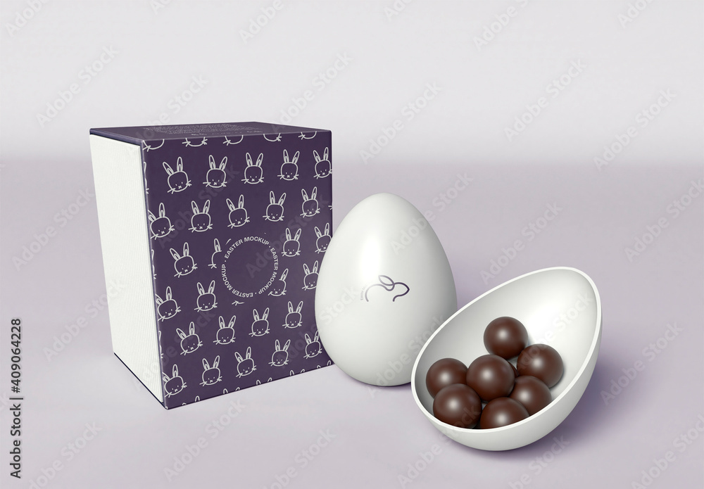 Box Packaging of Easter Egg Mockup Stock Template | Adobe Stock