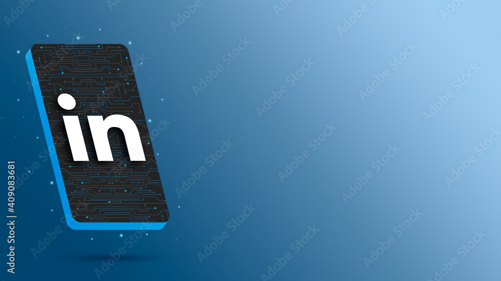 Linkedin logo icon on phone screen on technology background 3d ...
