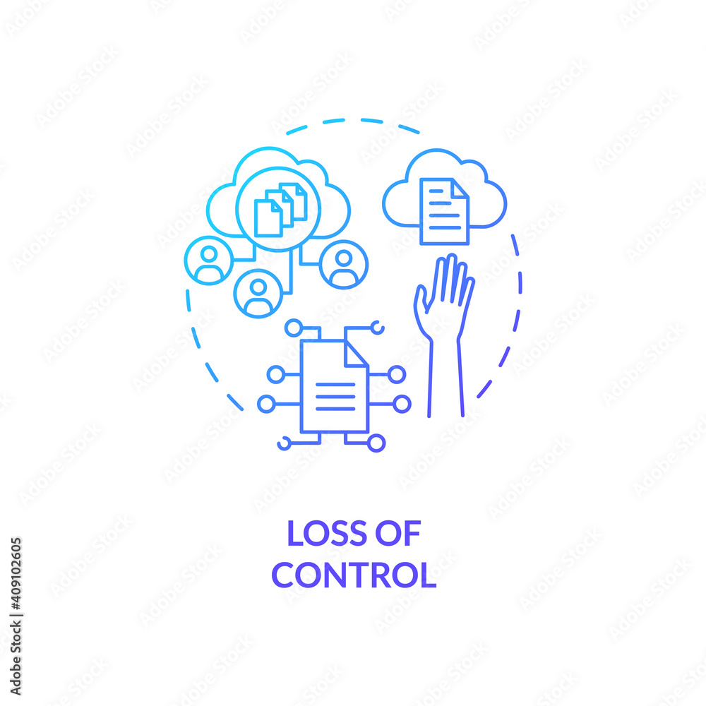 Control loss concept icon. SaaS challenge idea thin line illustration ...