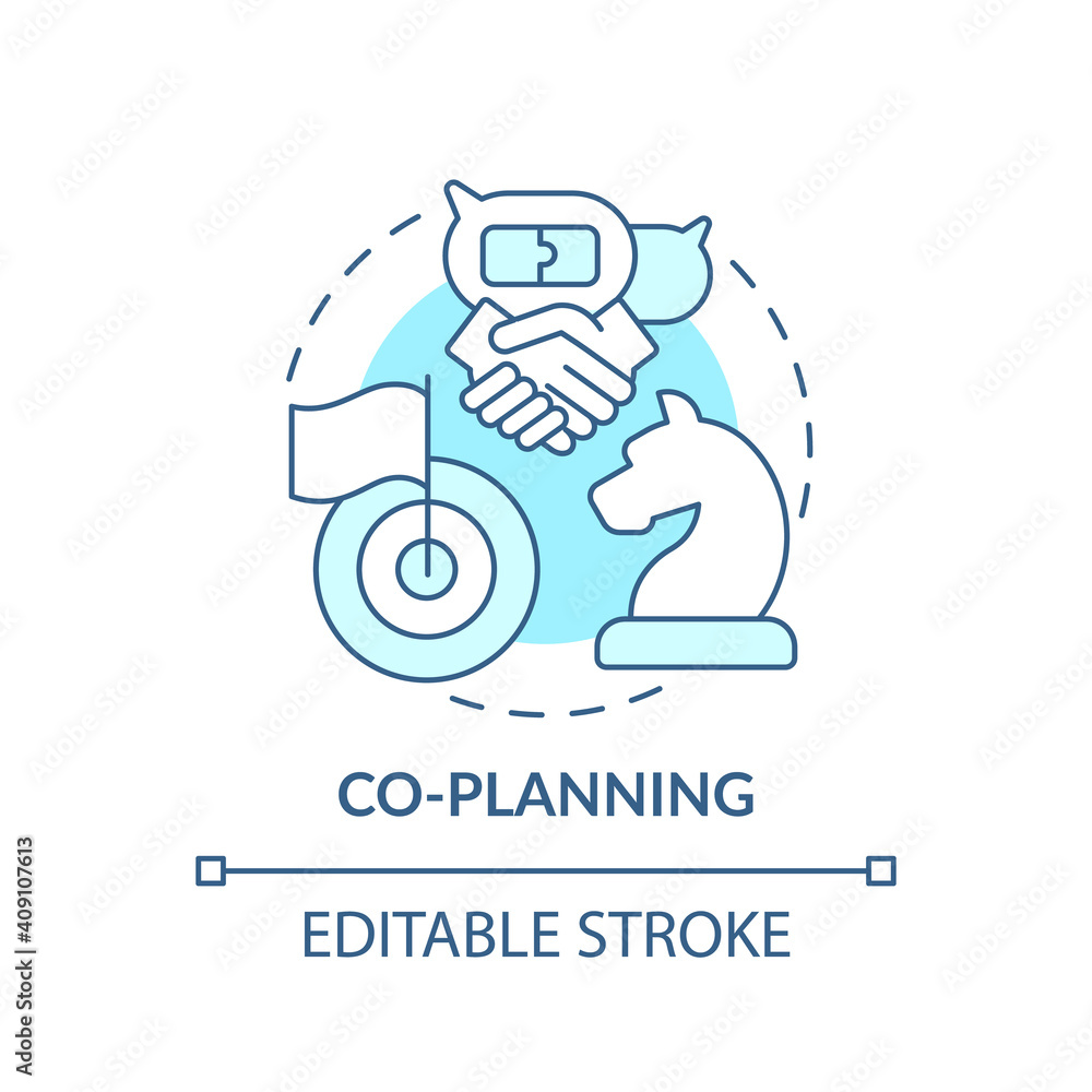 Co-planning concept icon. Co-production element idea thin line ...