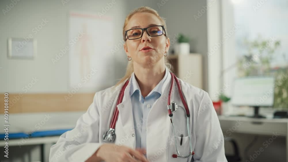 Doctor's Online POV Medical Consultation: Female Physician is Making a ...