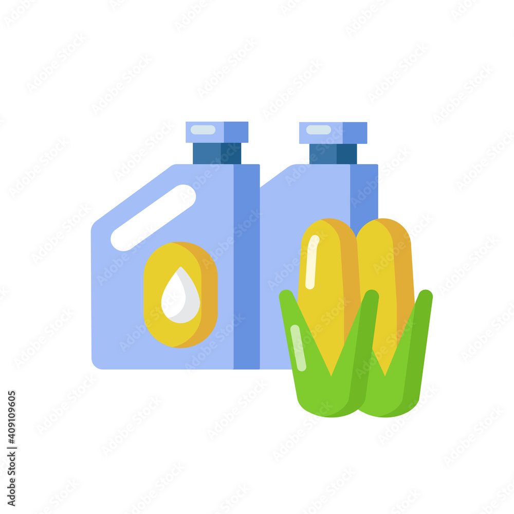 Biofuel vector flat color icon. Containers with organic fuel ...