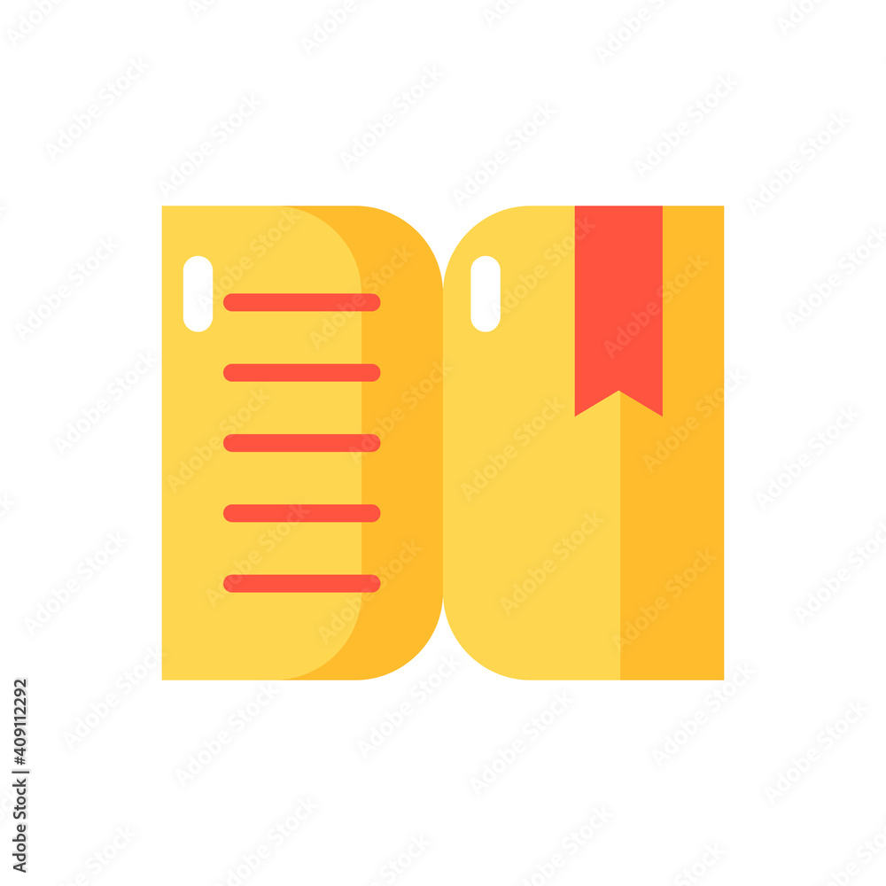 Book reader app vector flat color icon. Ebooks, magazines reading ...