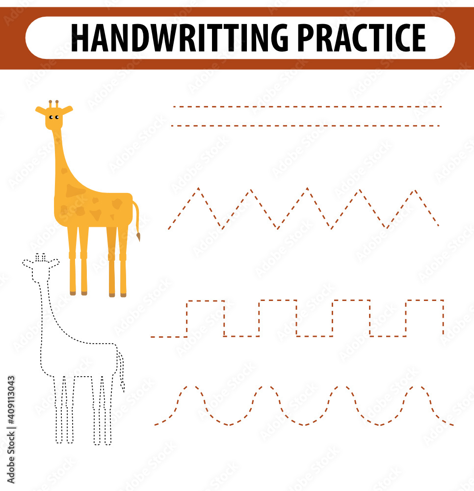 Handwriting practice sheet. Educational children game, printable ...