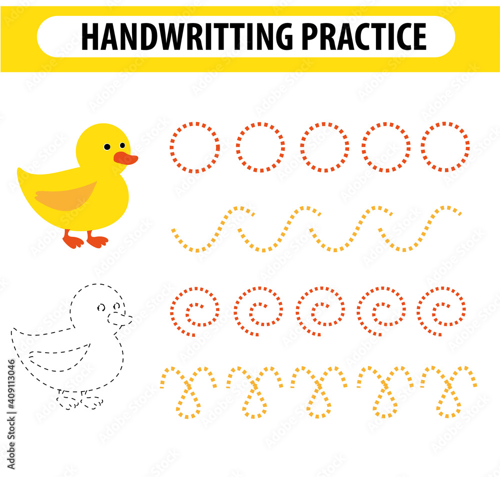 Handwriting practice sheet. Educational children game, printable ...