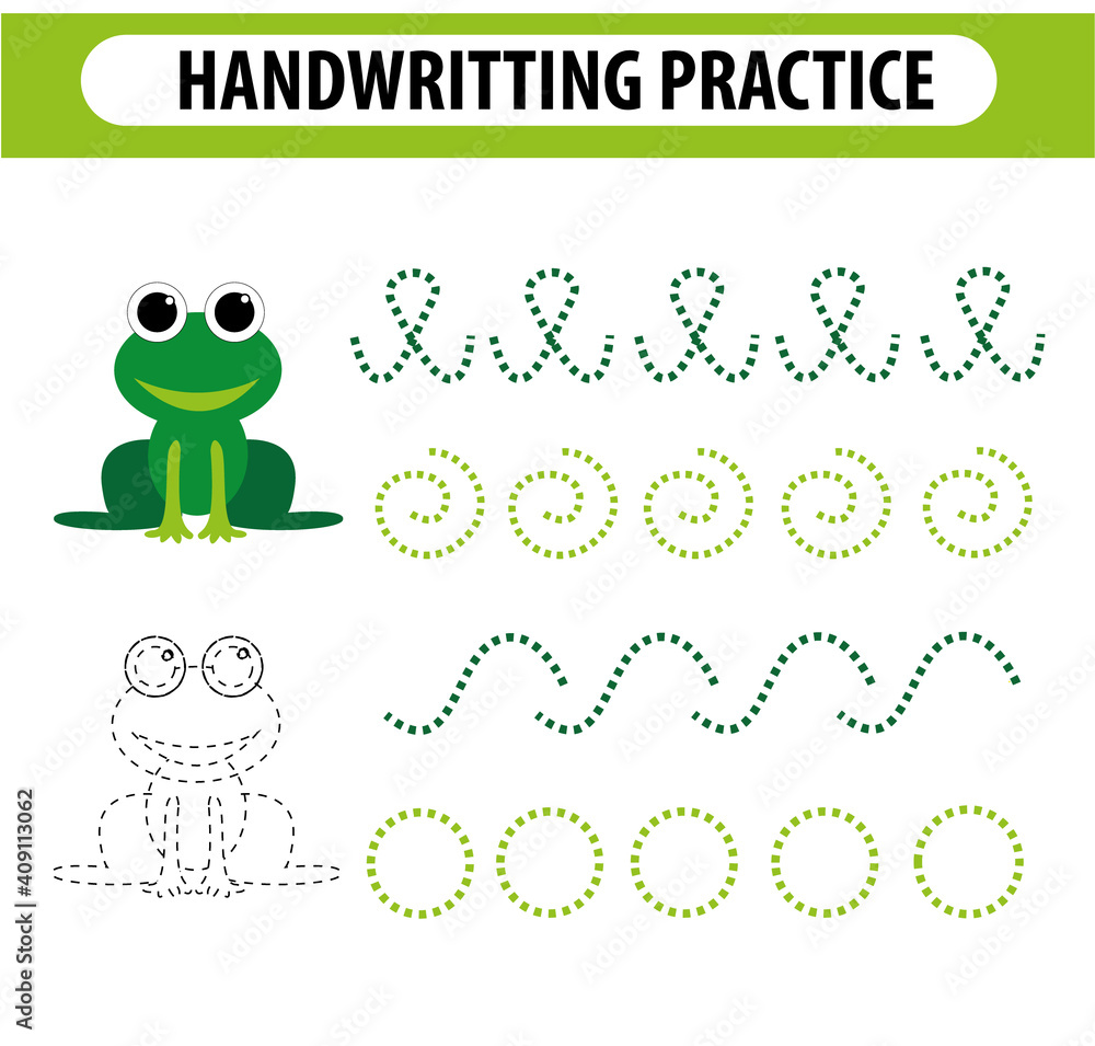 Handwriting practice sheet. Educational children game, printable ...