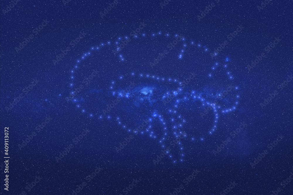 Brain constellation stars in outer space. Elements of this illustration ...