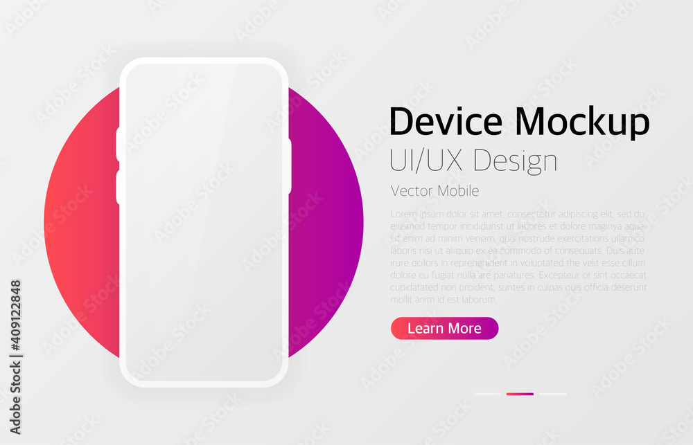 Smartphone blank screen. Modern design. Device mockup. UI and UX design ...