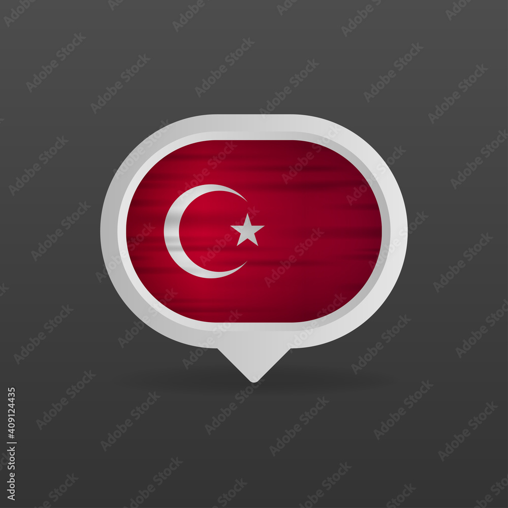 Turkey flag realistic flag. Made in Turkey. Vector illustration. Stock ...