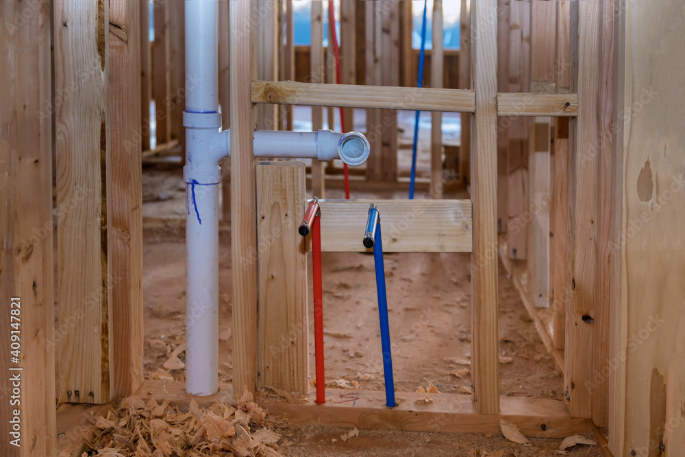 PVC pipe connections assemble and install water and drain under ...