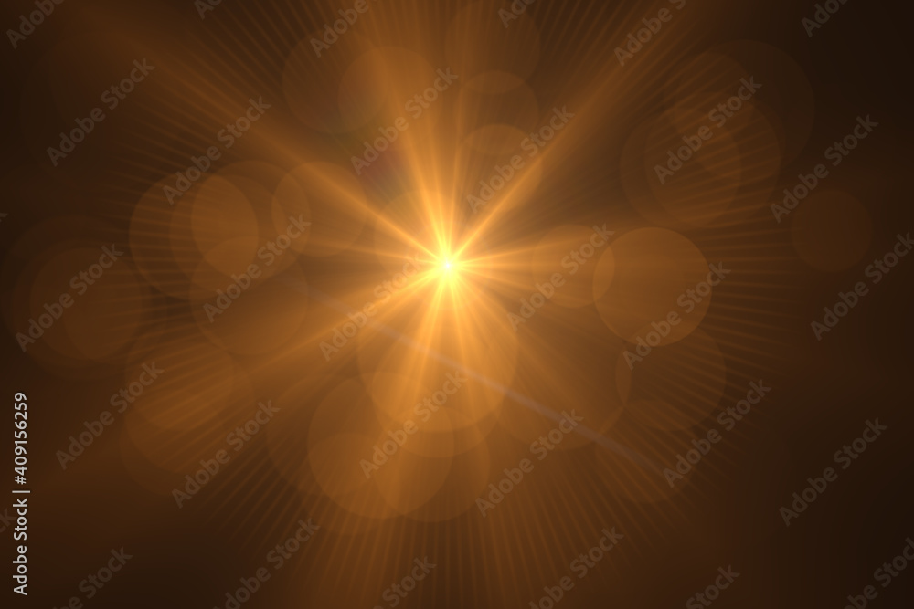 Beautiful optical lens flare effect Golden sun light Stock Photo ...