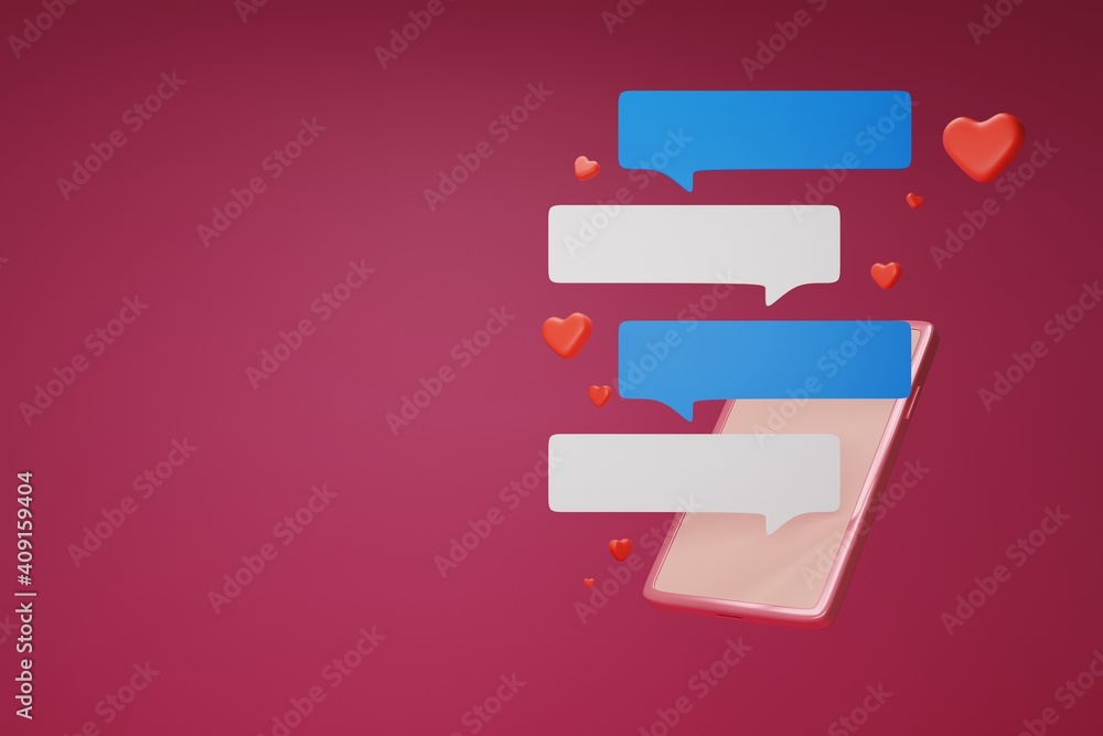 Chat box on screen monitor, Conversation concept.3D render Stock ...