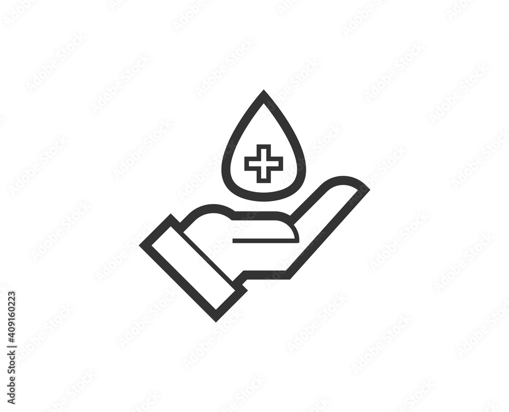 Medical help icon. Medical black line sign. Premium quality graphic ...