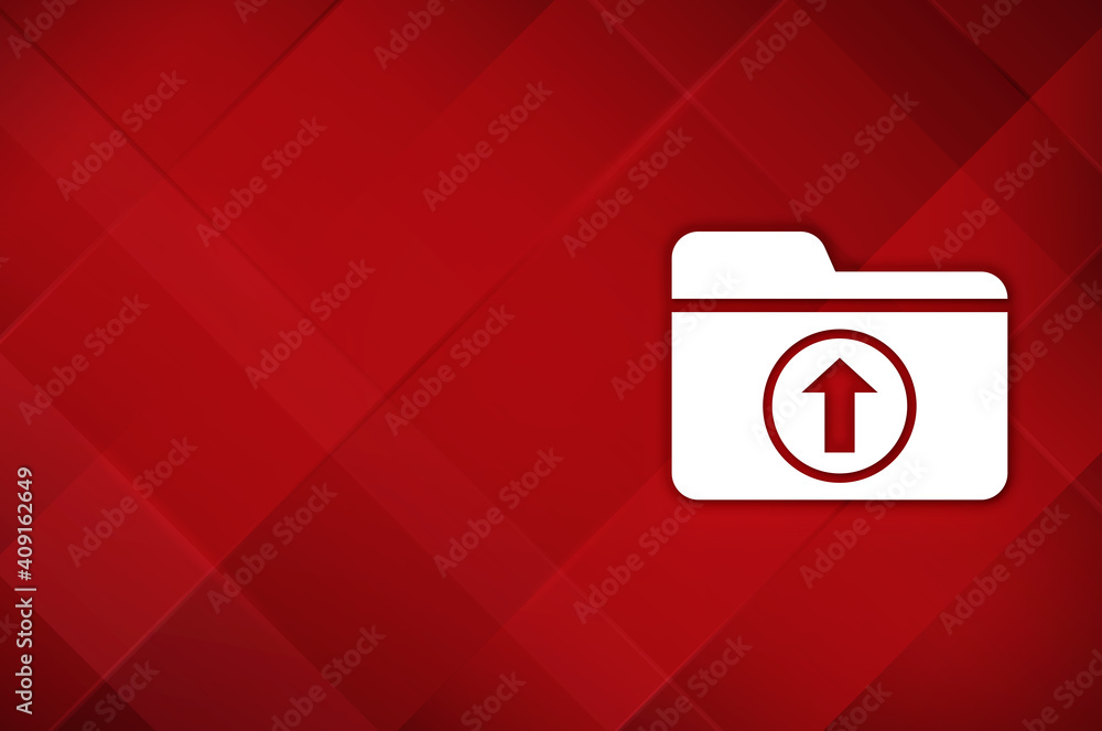 Upload files icon modern layout design abstract red background ...