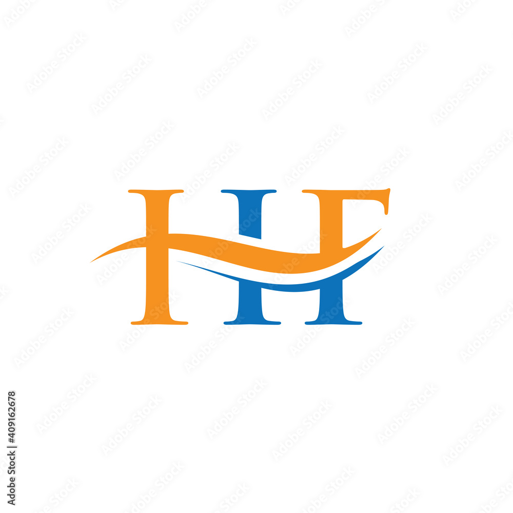 Modern HF Logo Design for business and company identity. Creative HF ...