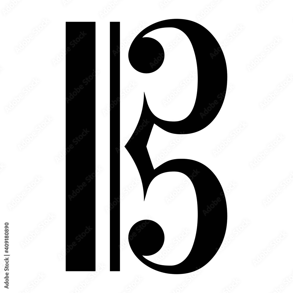 Vector high quality icon illustration of Alto clef black symbol ...