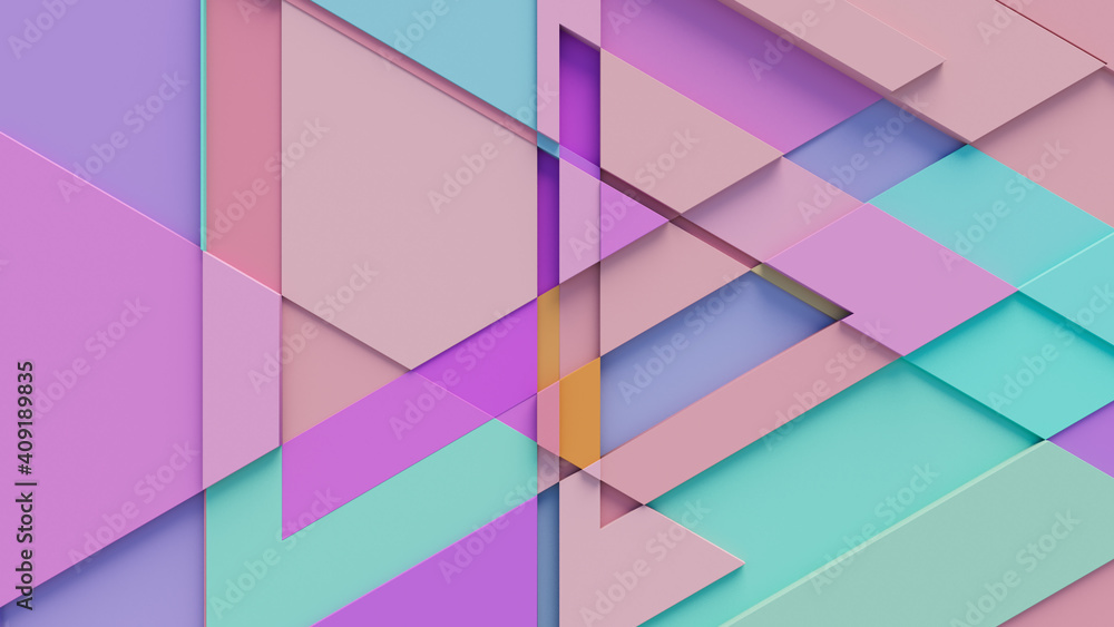 Multicolored tech background, with a geometric 3D structure. Clean ...