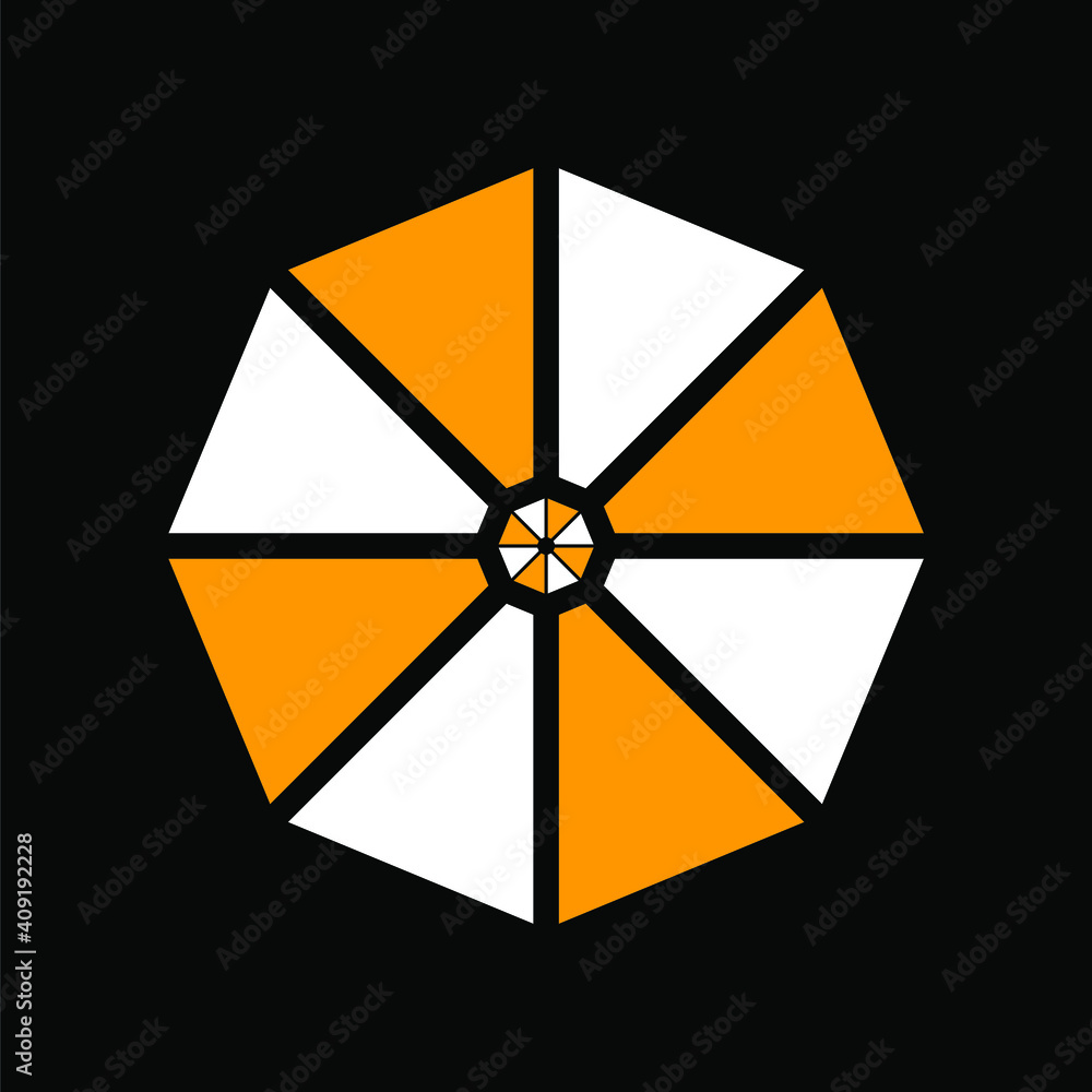 octagonal logo template in flat design monogram illustration Stock ...