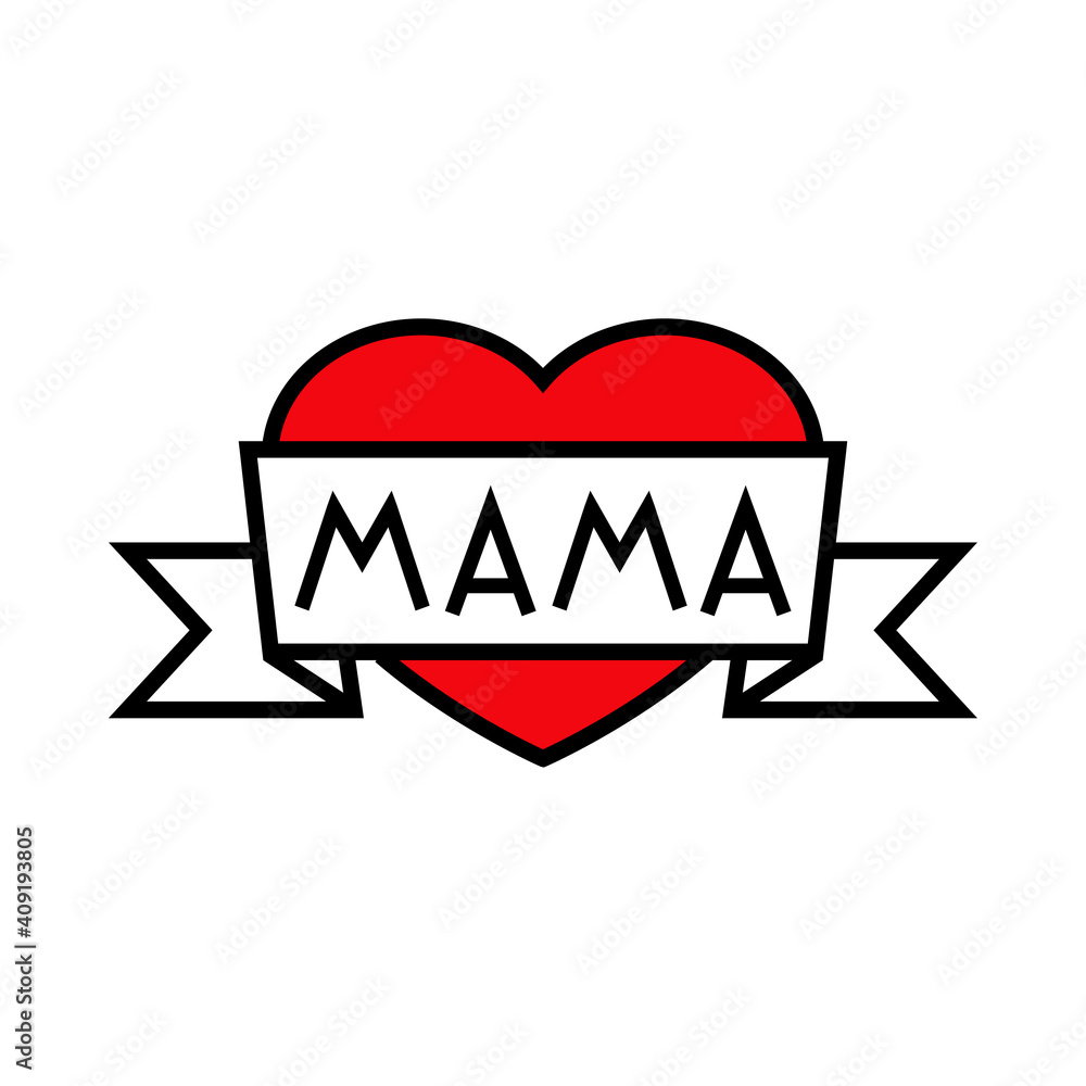 Stockvektorbilden Día de la madre. Logotipo con texto hecho a mano Mama ...