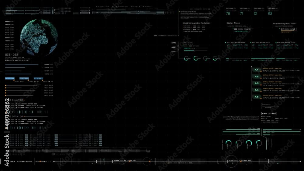 Video „Futuristic motion graphic user interface head up display screen ...