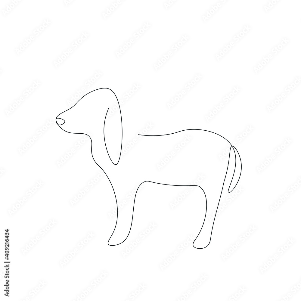 Beagle puppy one line drawing vector illustration Stock Vector | Adobe ...