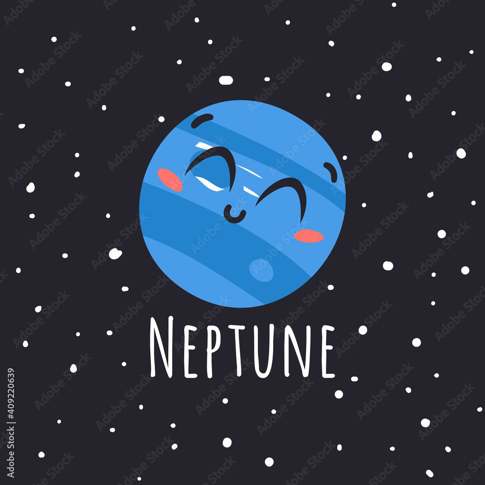 Hand Drawn Childish Illustration Gas Giant in Cosmos. Vector Drawing ...