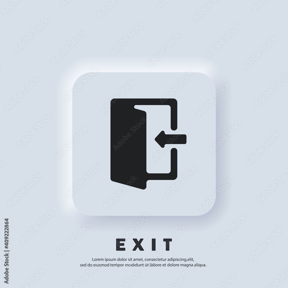 Exit and entrance icon. Exit icon. Vector. UI icon. Contoured open door ...