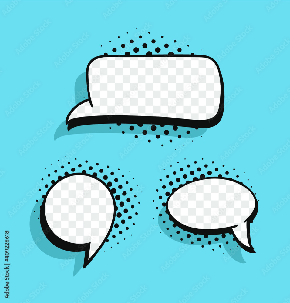 Pop art speech bubble without text and Transparent Background. Cartoon ...